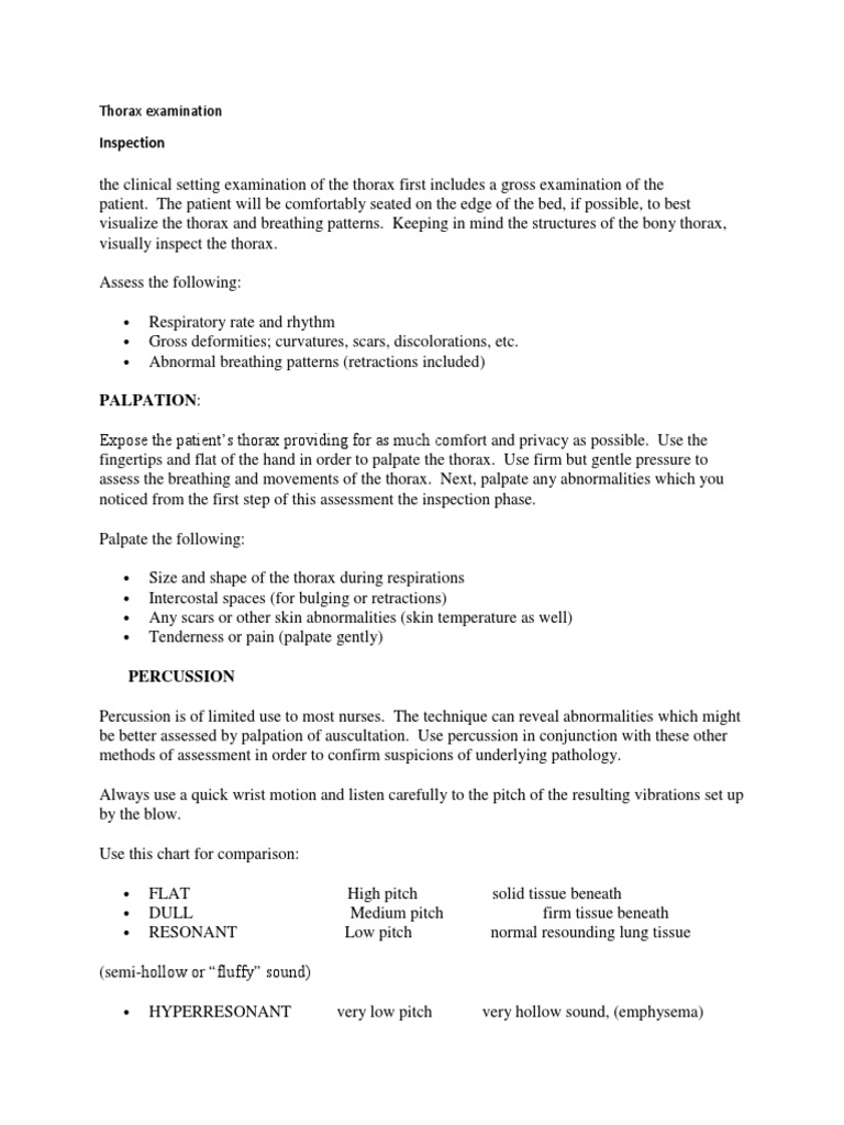 Thorax Examination | PDF | Lung | Breathing