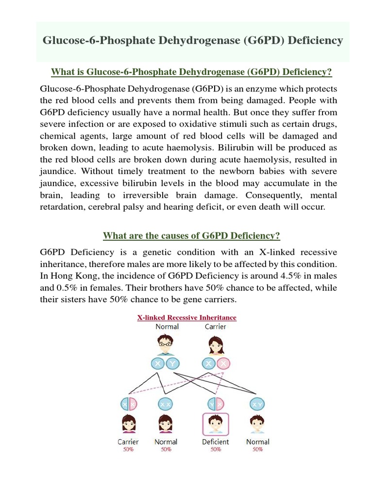 A Guide For G6pd Pdf Medical Specialties Clinical Medicine