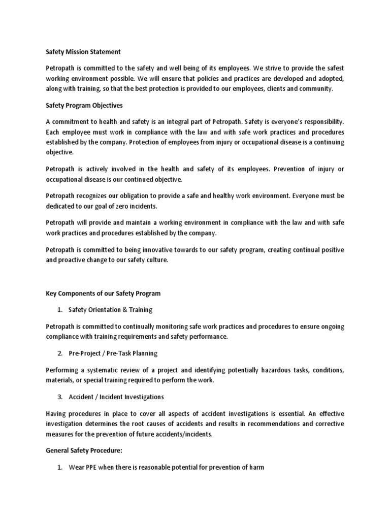 Safety ProcedurePetropath | PDF | Safety | Personal Protective Equipment