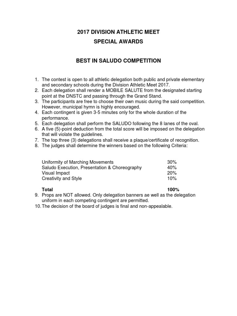 2017 Division Athletic Meet | PDF | Government