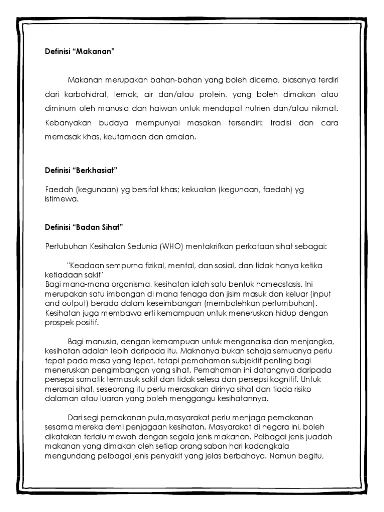 Folio Alya Makanan Seimbang | PDF