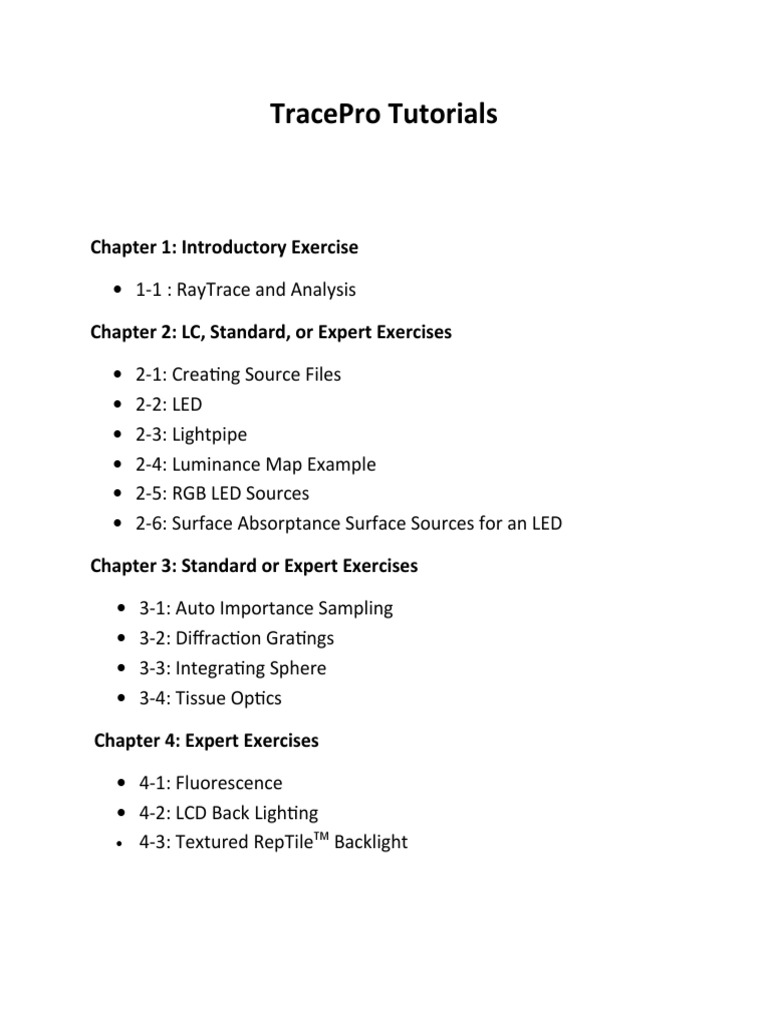Tracepro Tutorials: Chapter 1: Introductory Exercise | PDF