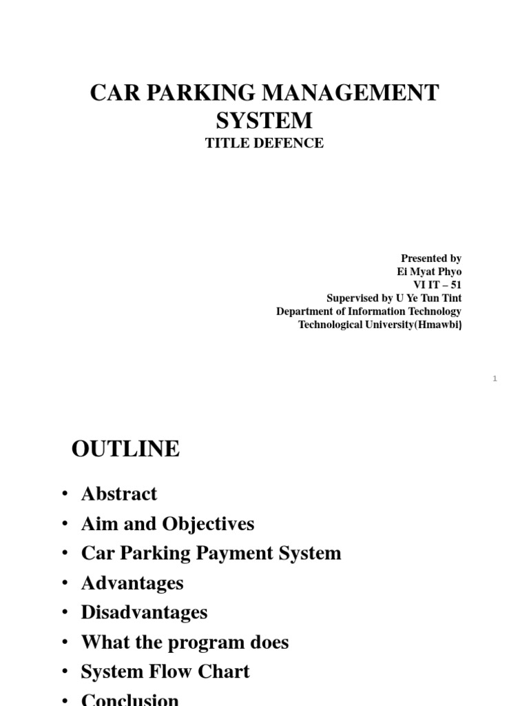 Car Parking Management System | PDF | Parking Lot | Service Industries