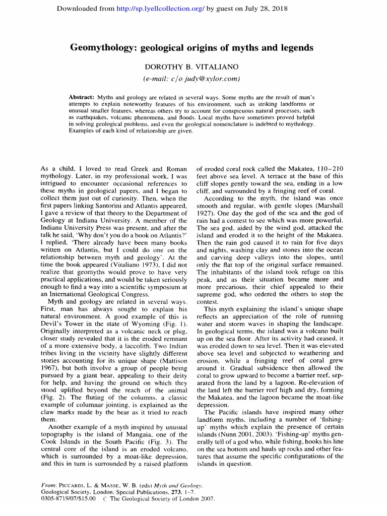 Geomythology: Geological Origins of Myths and Legends: Abstract | PDF ...