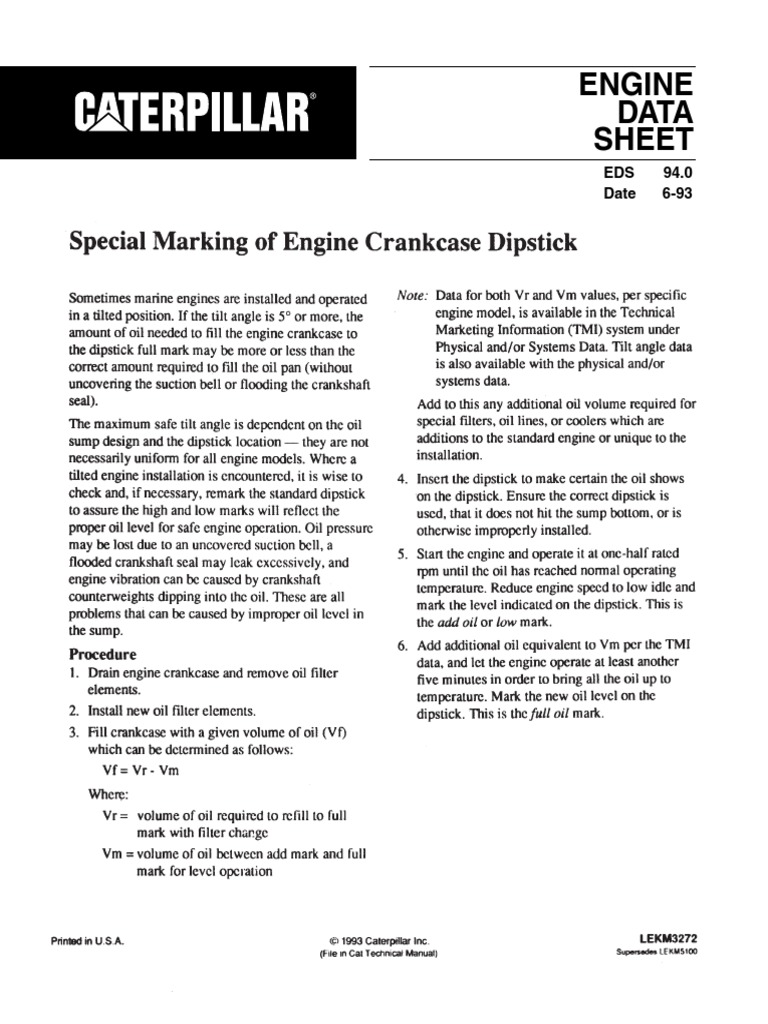 Engine Data Sheet | PDF