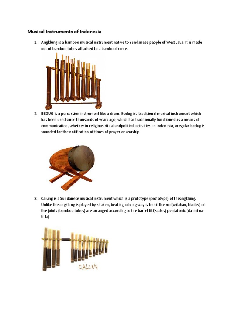 Musical Instruments of Indonesia | PDF | Musical Instruments | Indonesia