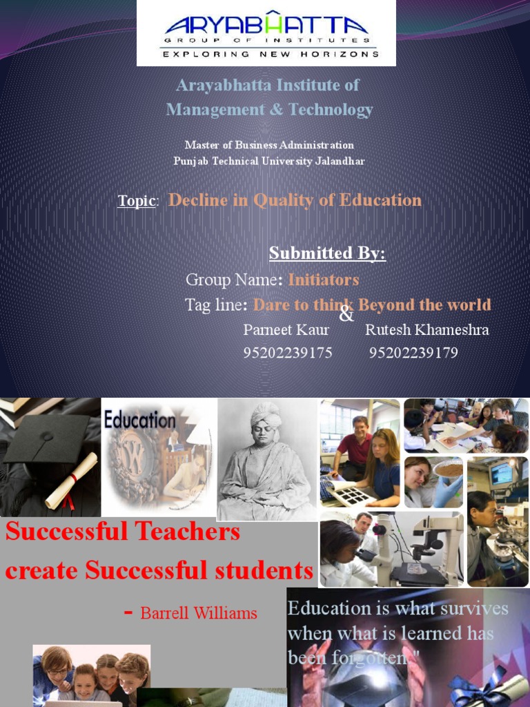 Decline in Education Quality Analysis | PDF | Learning | Teachers