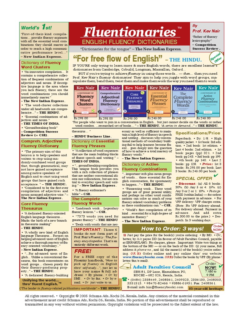 Fluency Dictionary | PDF | Fluency | English Language