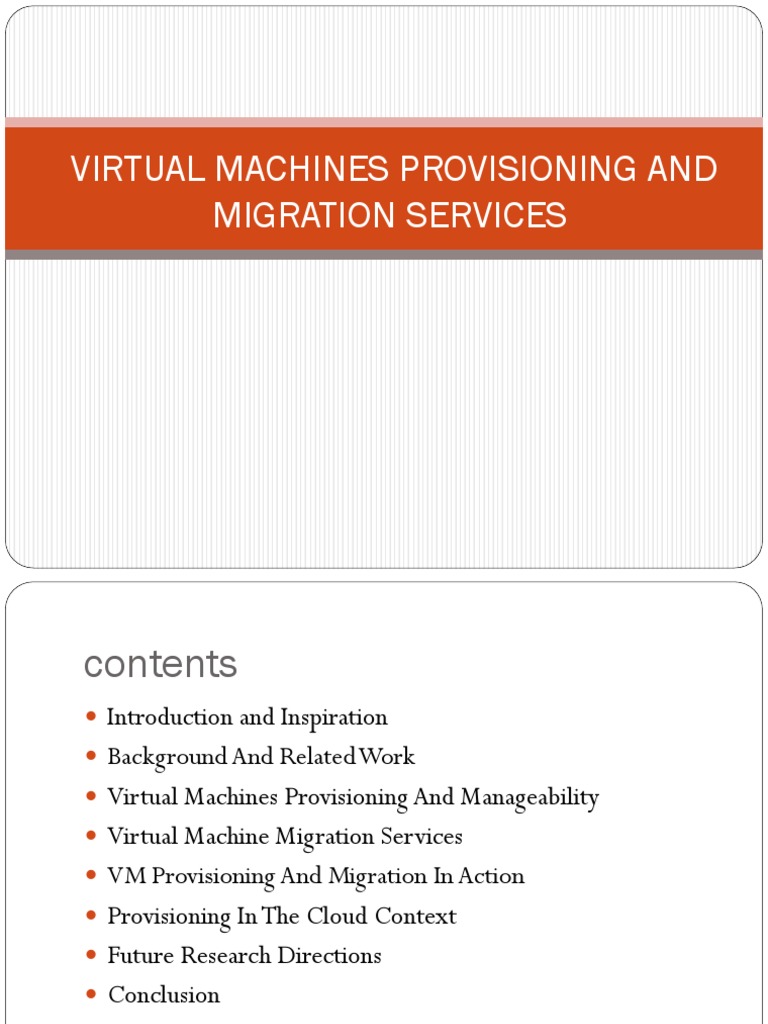 Virtual Machines Provisioning and Migration Services | PDF | Cloud Computing | Virtual Machine