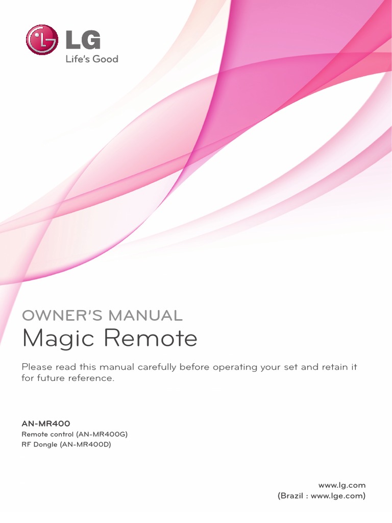 LG Magic Remote AN-MR400 Guide | PDF | Menu (Computing) | Remote Control