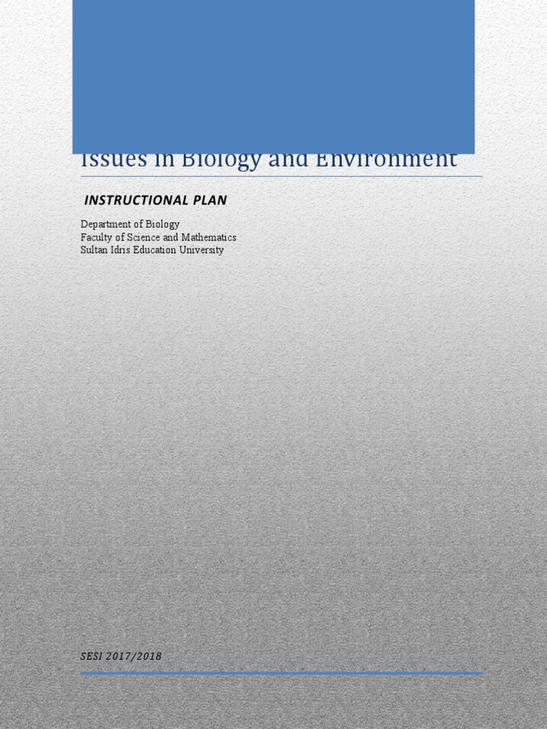Issues in Biology and Environment: Instructional Plan | PDF ...