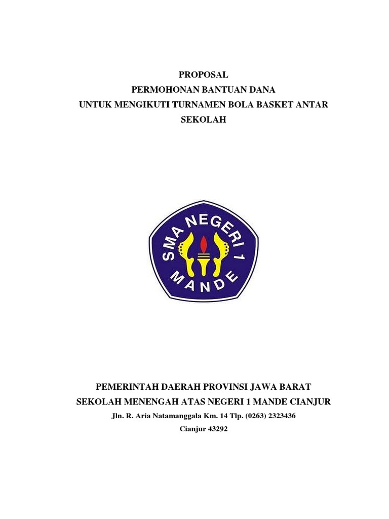 Proposal Turnamen Basket SMAN 1 Mande | PDF