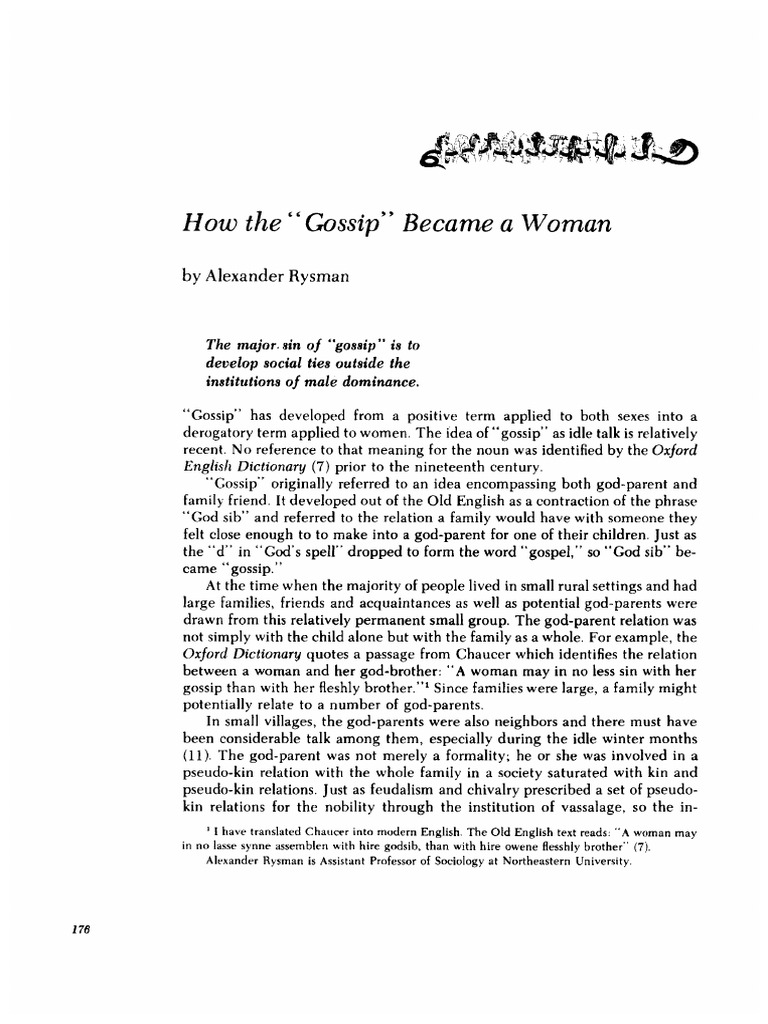 Alexander Rysman - How The "Gossip" Became A Woman (Journal of ...