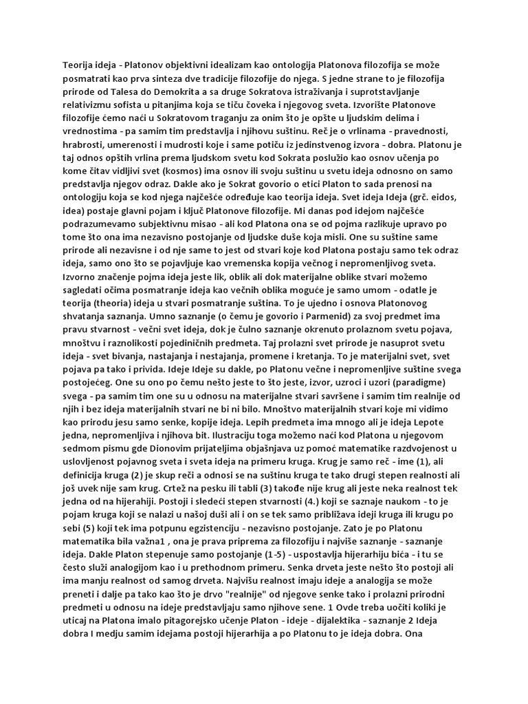 Platon-Teorija Ideja | PDF