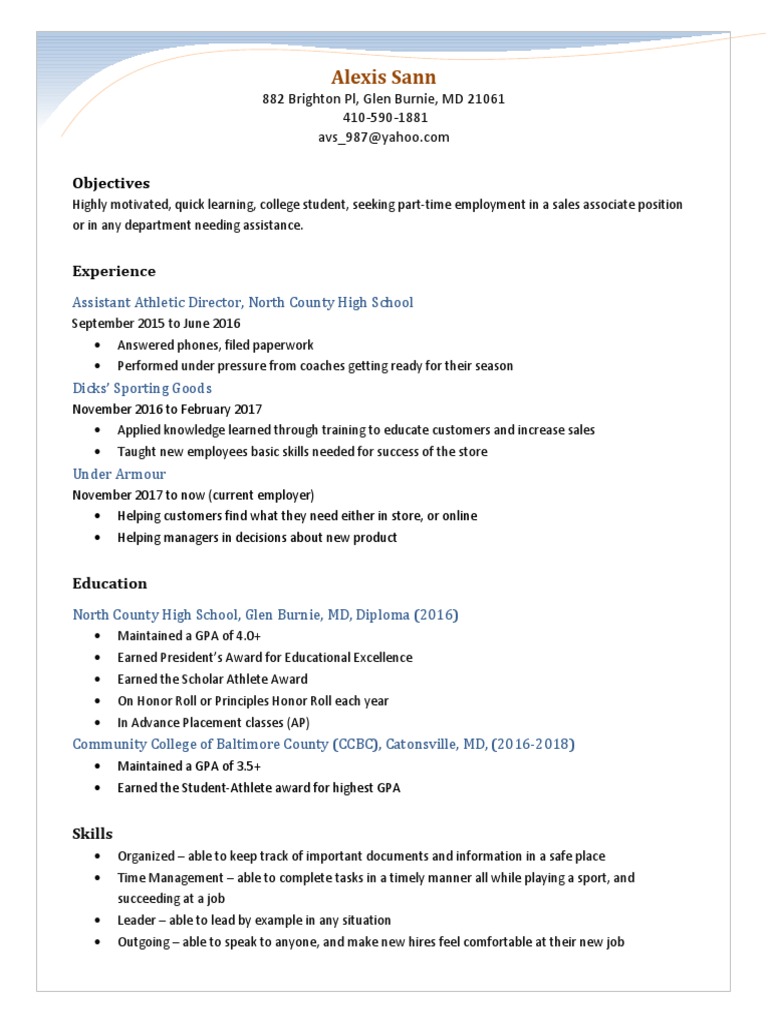 Resume For Csit 101 | PDF