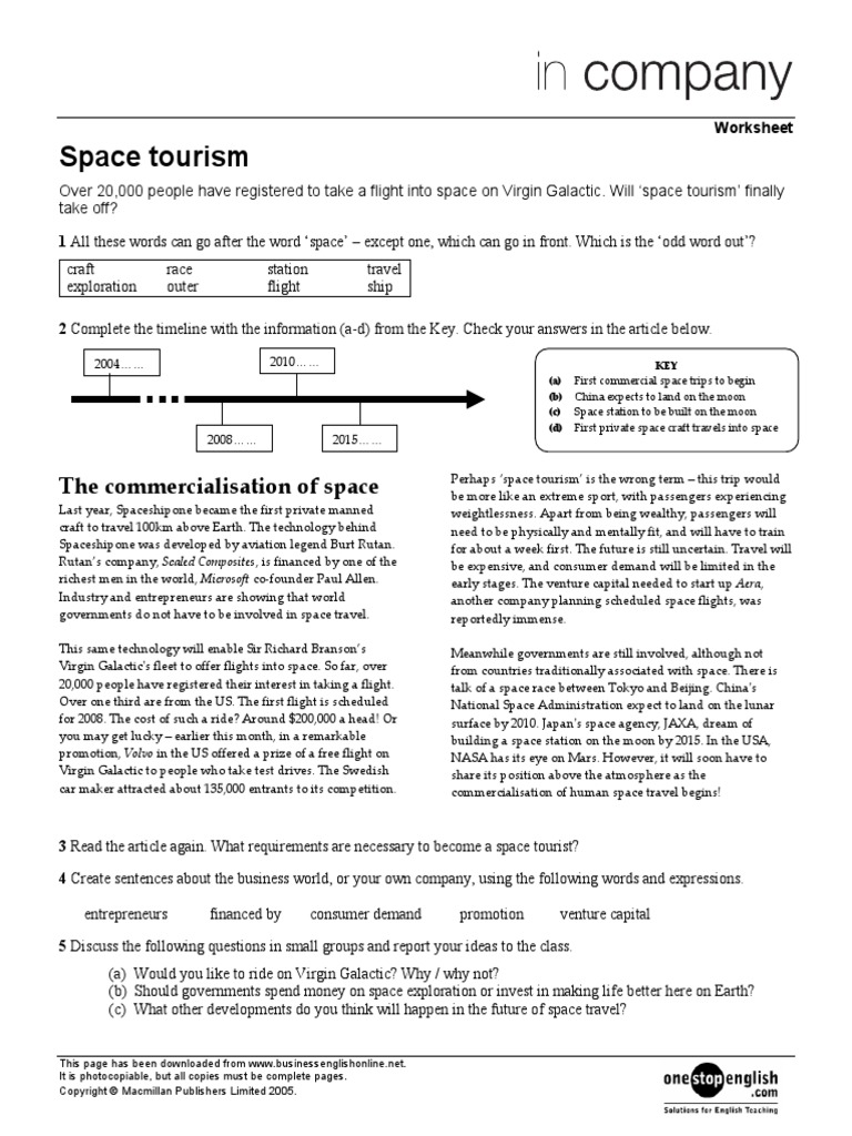 Space Tourism: The Commercialisation of Space | PDF | Space Exploration ...
