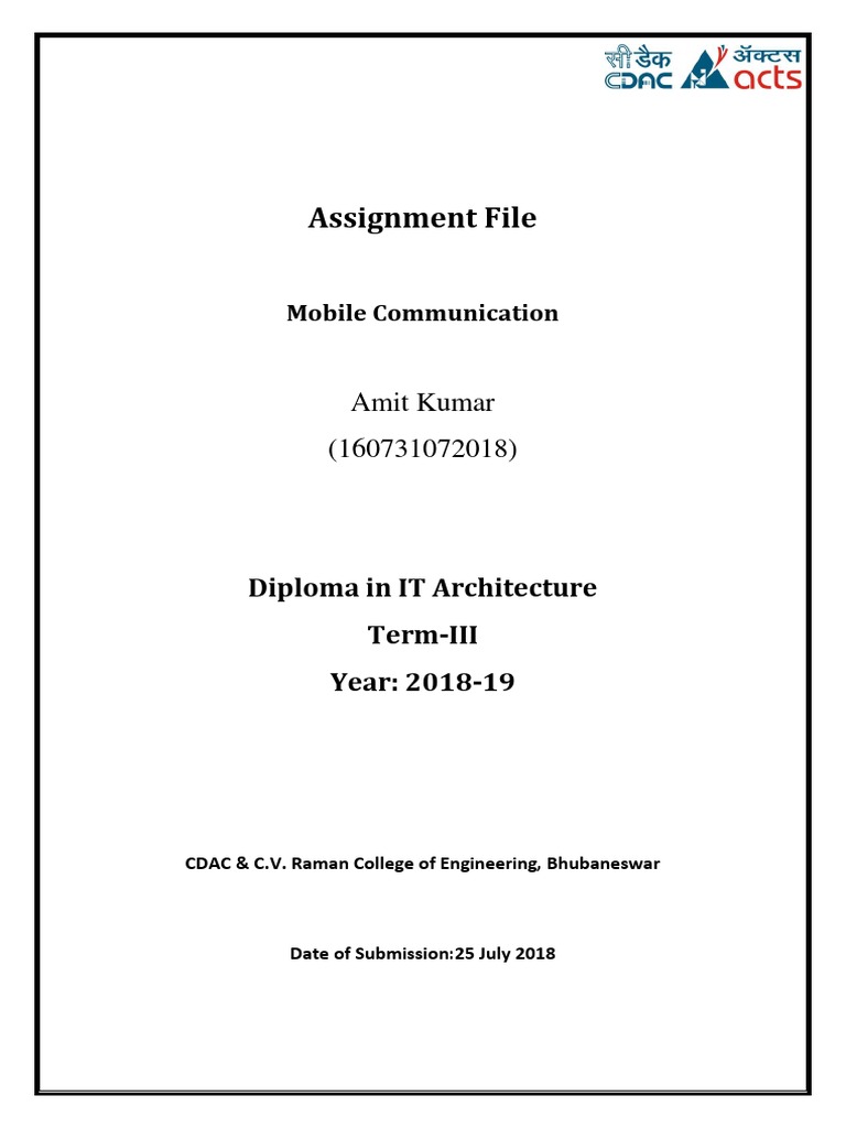 Mobile Communication Assignment | PDF | Wi Fi | Cellular Network