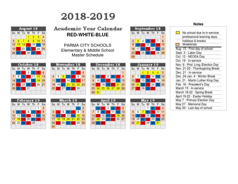Academic Year Calendar | PDF | Seasons | Holidays