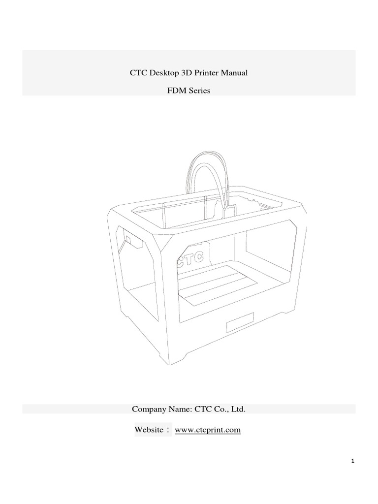 CTC 3D Printer Manual PDF | PDF | 3 D Printing | Menu (Computing)