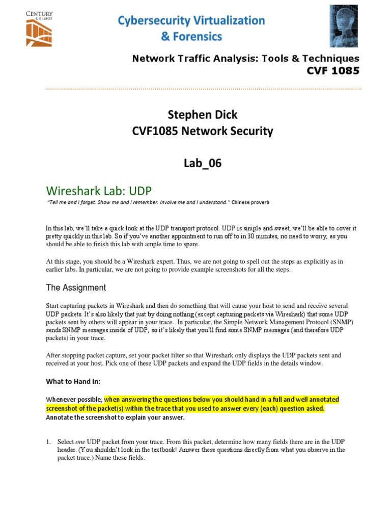 Netowrking Udp Traffic | PDF | Internet Protocols | Network Packet