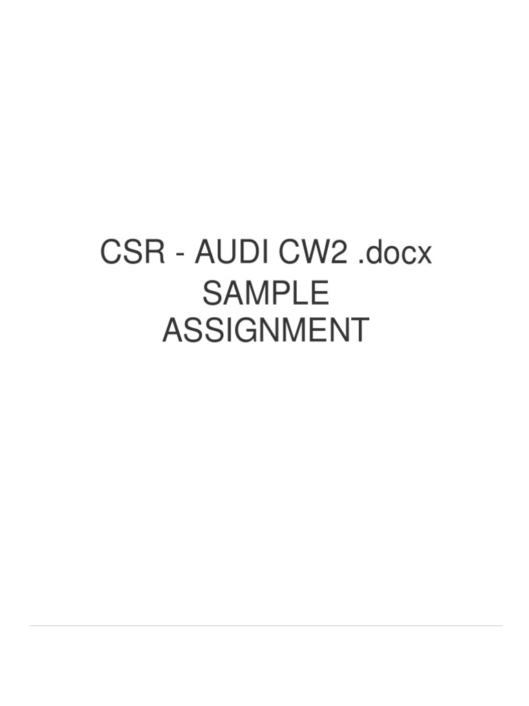 Sample Assignment - CSR | PDF | Corporate Social Responsibility | Stakeholder (Corporate)