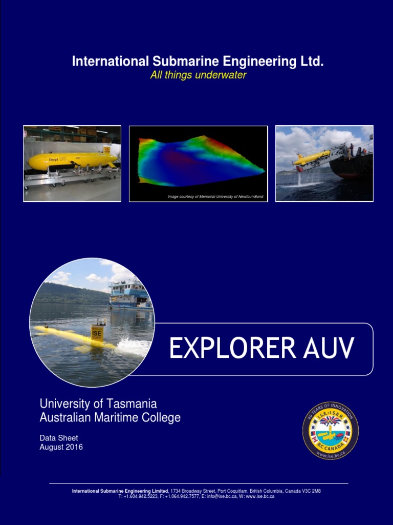 ISE Explorer AUV - Datasheet | PDF | Sonar | Manufactured Goods