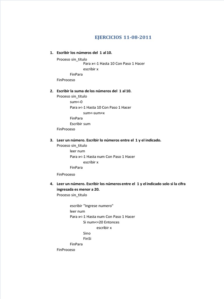 Dokumen - Tips 10 Ejercicios Resueltos Pseint | PDF