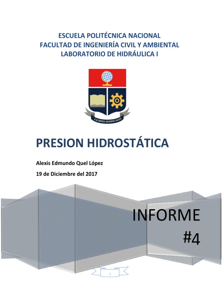 Práctica #4 Presión Hidrostática | PDF | Presión | Líquidos