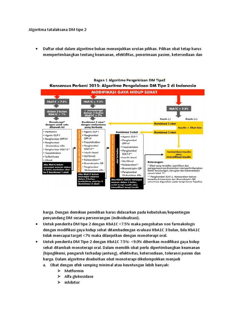 Algoritma Tatalaksana DM Tipe 2 | PDF