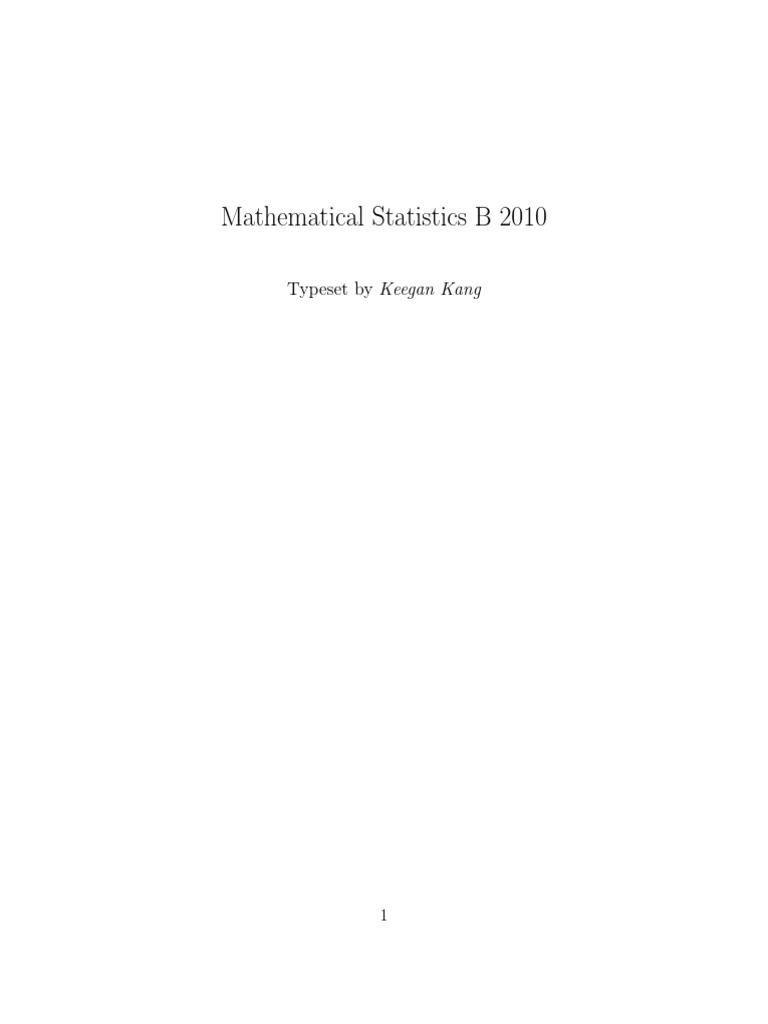 Mathematical Statistics PDF | PDF | Probability Distribution ...