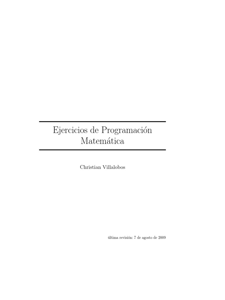 Ejercicios de Programación Matemática | PDF | Conjunto convexo ...