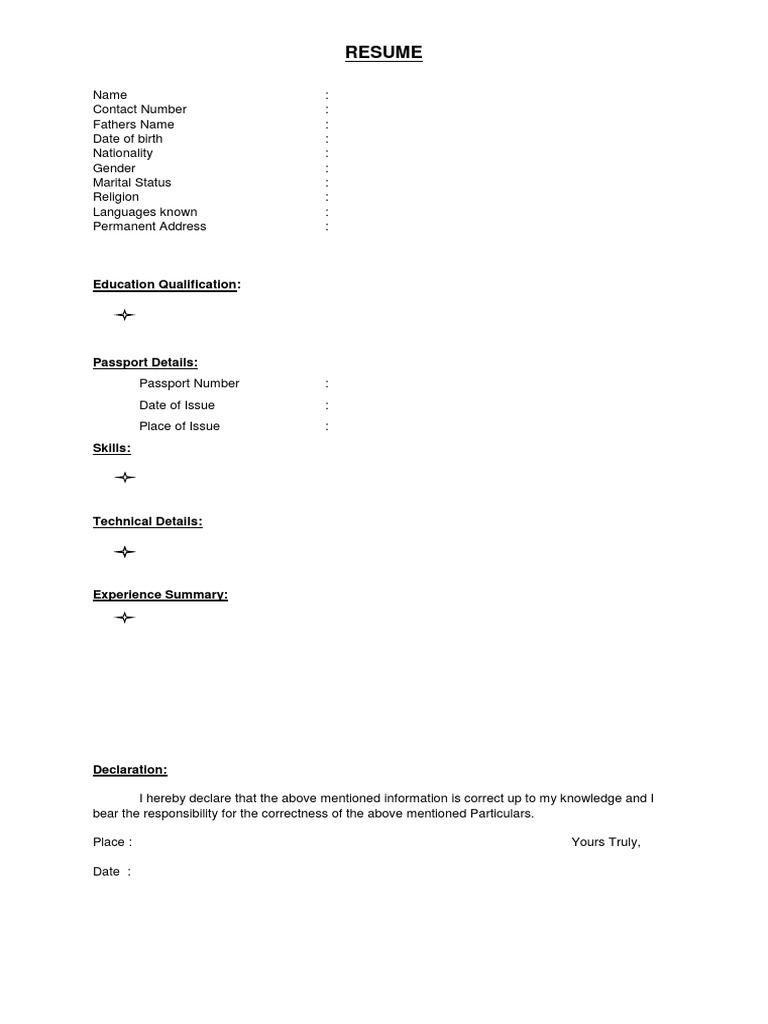 Resume Education Qualifications Format | PDF