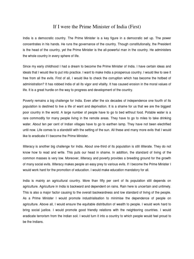 Vision for India's Prime Ministership | PDF | Literacy | Poverty