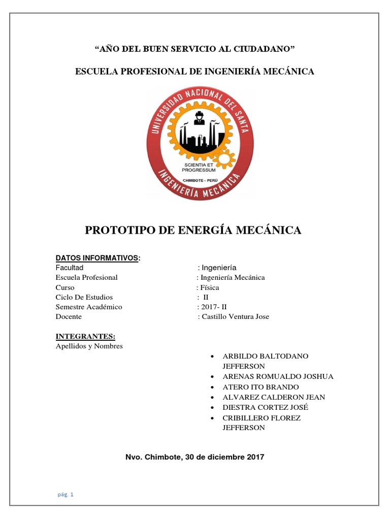 Proyecto de Fisica | PDF | Energía cinética | Energía potencial