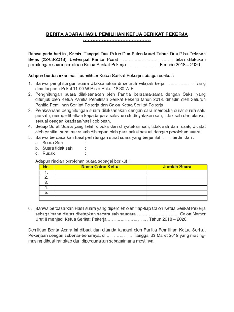 Contoh Berita Acara | PDF