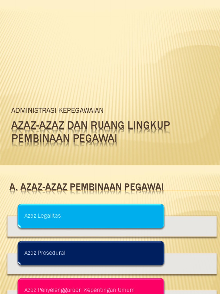 Azaz-Azaz Dan Ruang Lingkup Pembinaan Pegawai | PDF