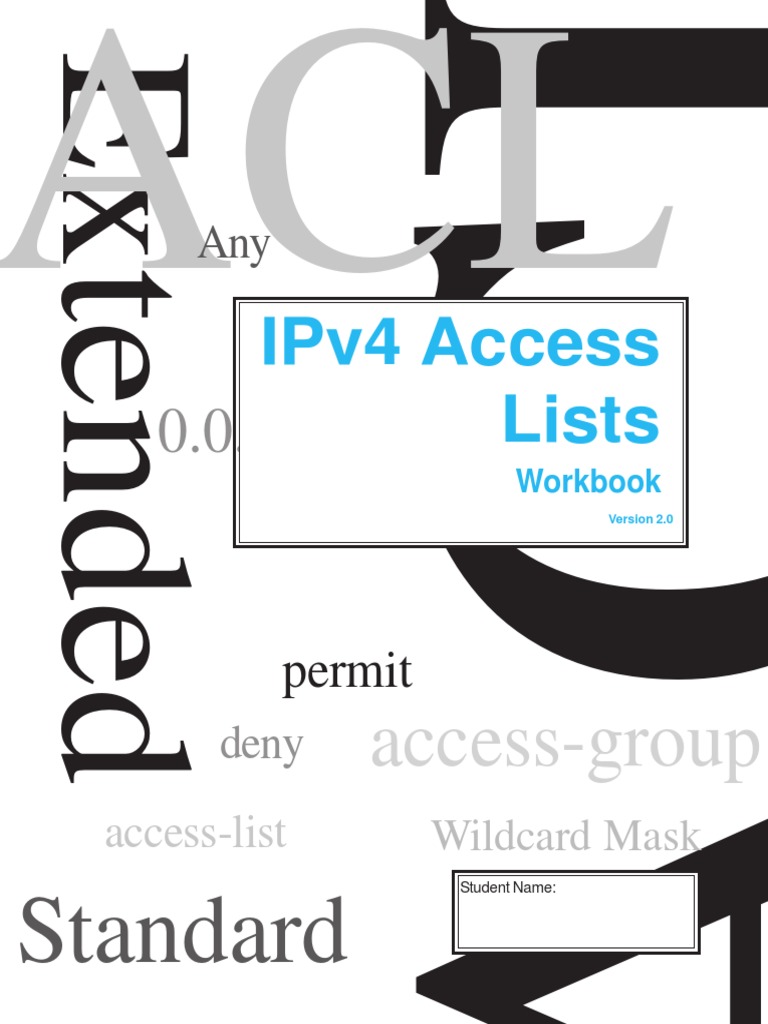 IPv4 Access Lists Workbook | PDF | Router (Computing) | Ip Address