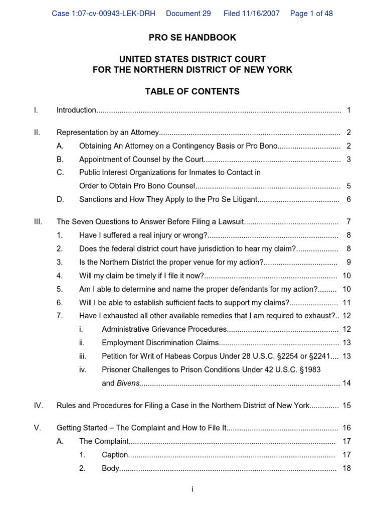 029 ProSe Notices Rules | PDF | Diversity Jurisdiction | Lawsuit