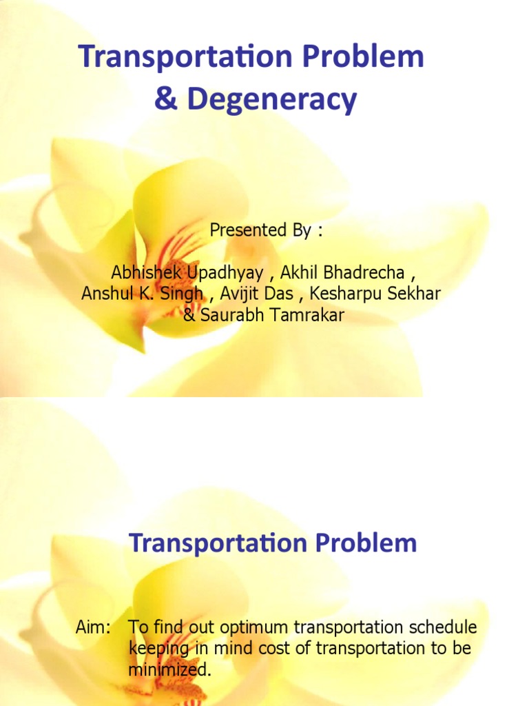 Transportation Problem & Degeneracy | PDF | Computational Science ...