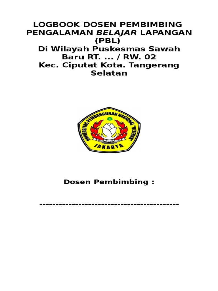 Logbook Pembimbing PBL | PDF