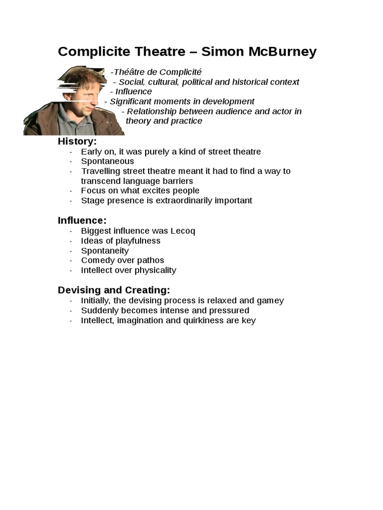 Complicite Theatre - Simon Mcburney | PDF