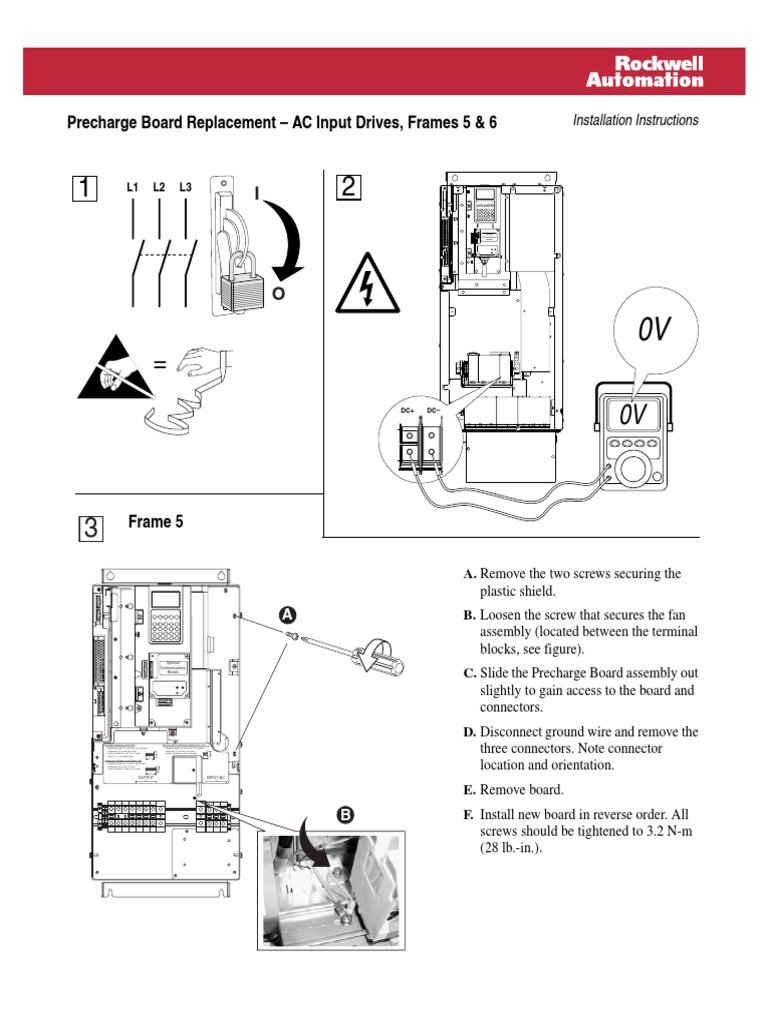 Precharge Board Replacement - AC Input Drives, Frames 5 & 6 ...