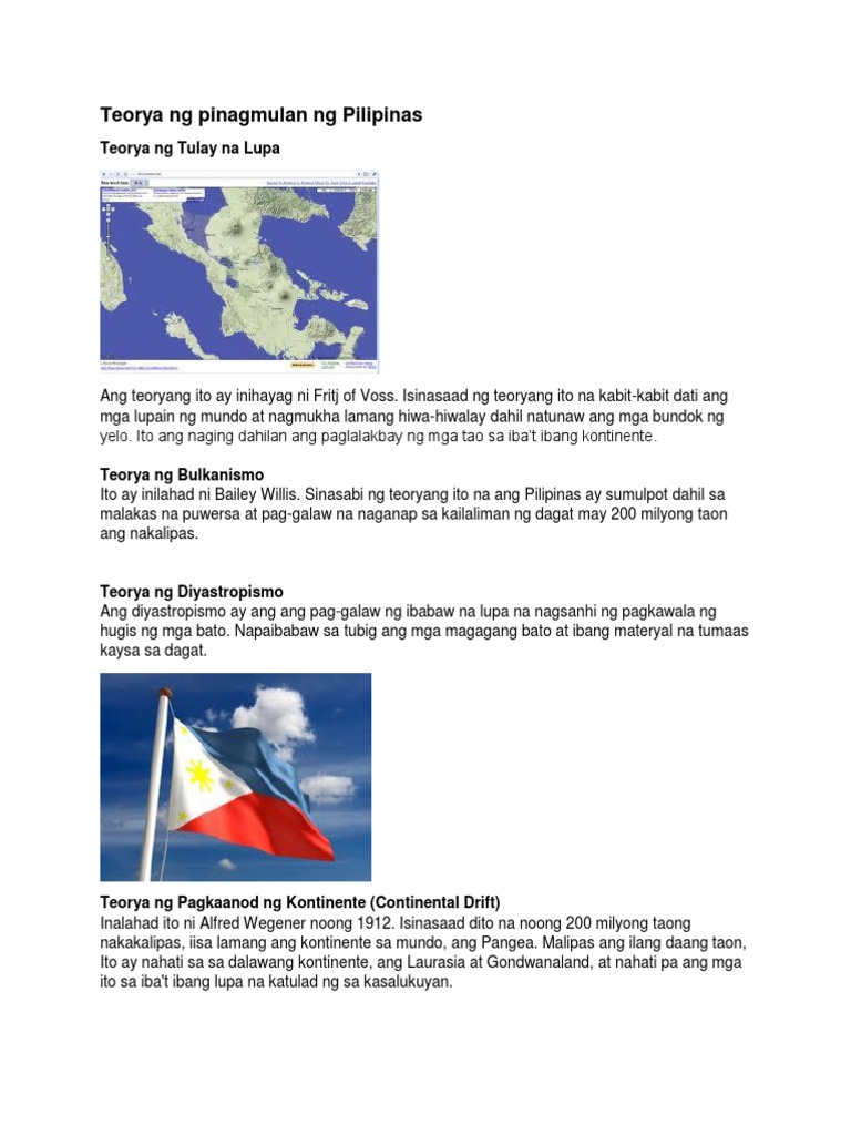 Teorya NG Pinagmulan NG Pilipinas | PDF