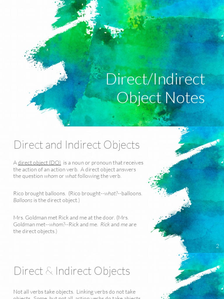 Direct and Indirect Objects Worksheets | PDF