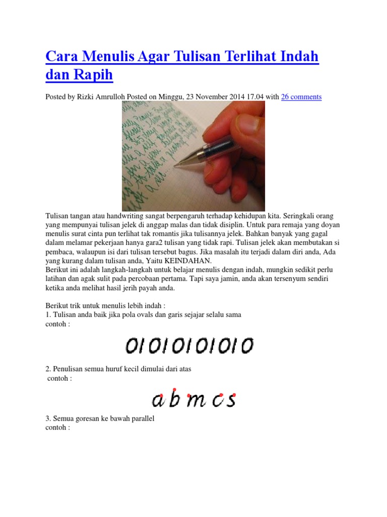 Cara Menulis Agar Tulisan Terlihat Indah Dan Rapih | PDF | Griya & Taman