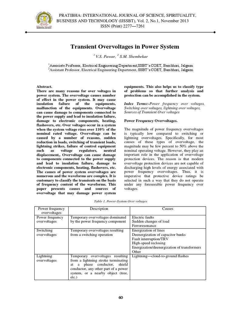Transient Overvoltages In Power System Pdf Pdf Electric Power System Capacitor
