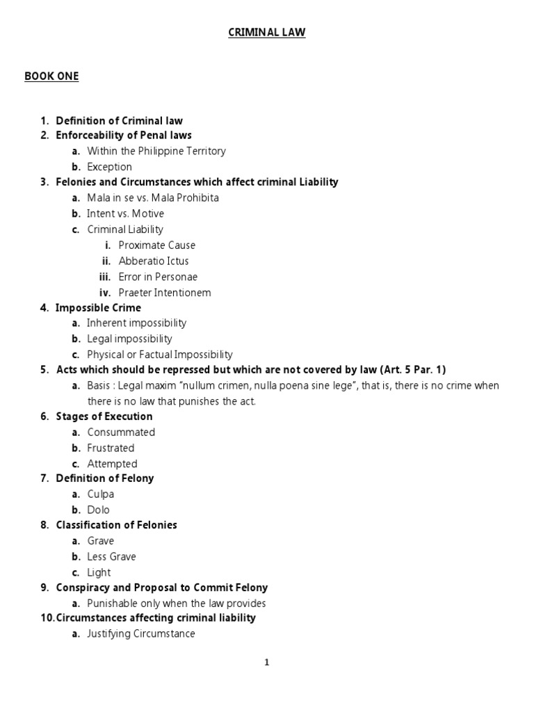 Criminal Law Overview | PDF | Defamation | Crime & Violence