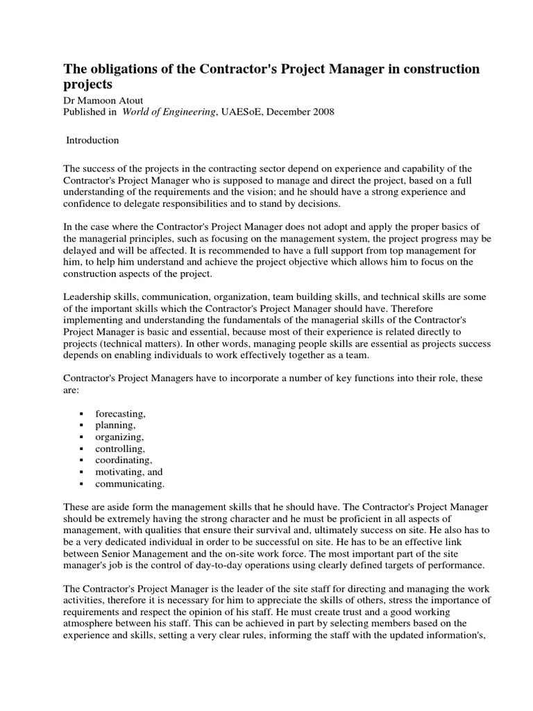 The Design-Build-Operate Form of Contract (DBO) - 0 | PDF | Project ...