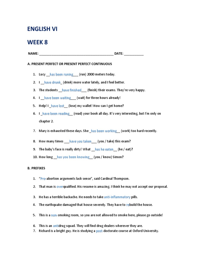 Worksheet Week 8 | PDF