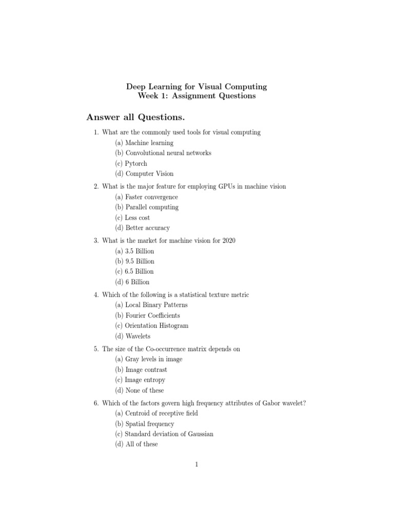 Week 1 Assignment Questions Pdf Artificial Neural Network Theoretical Computer Science